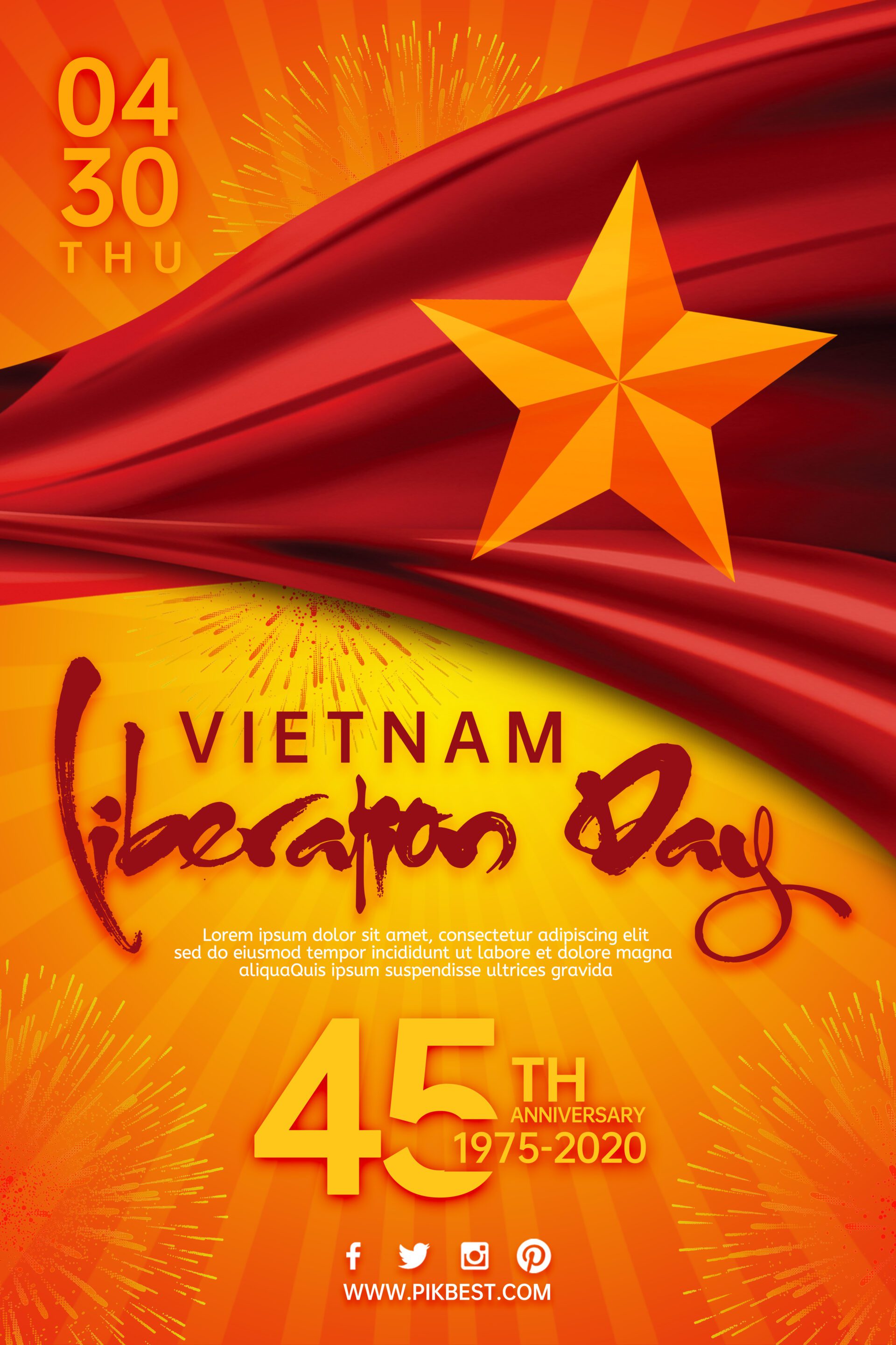 Chia sẻ file thiết kế banner nghỉ lễ Giải Phóng Miền Nam 30/04 - 01/05